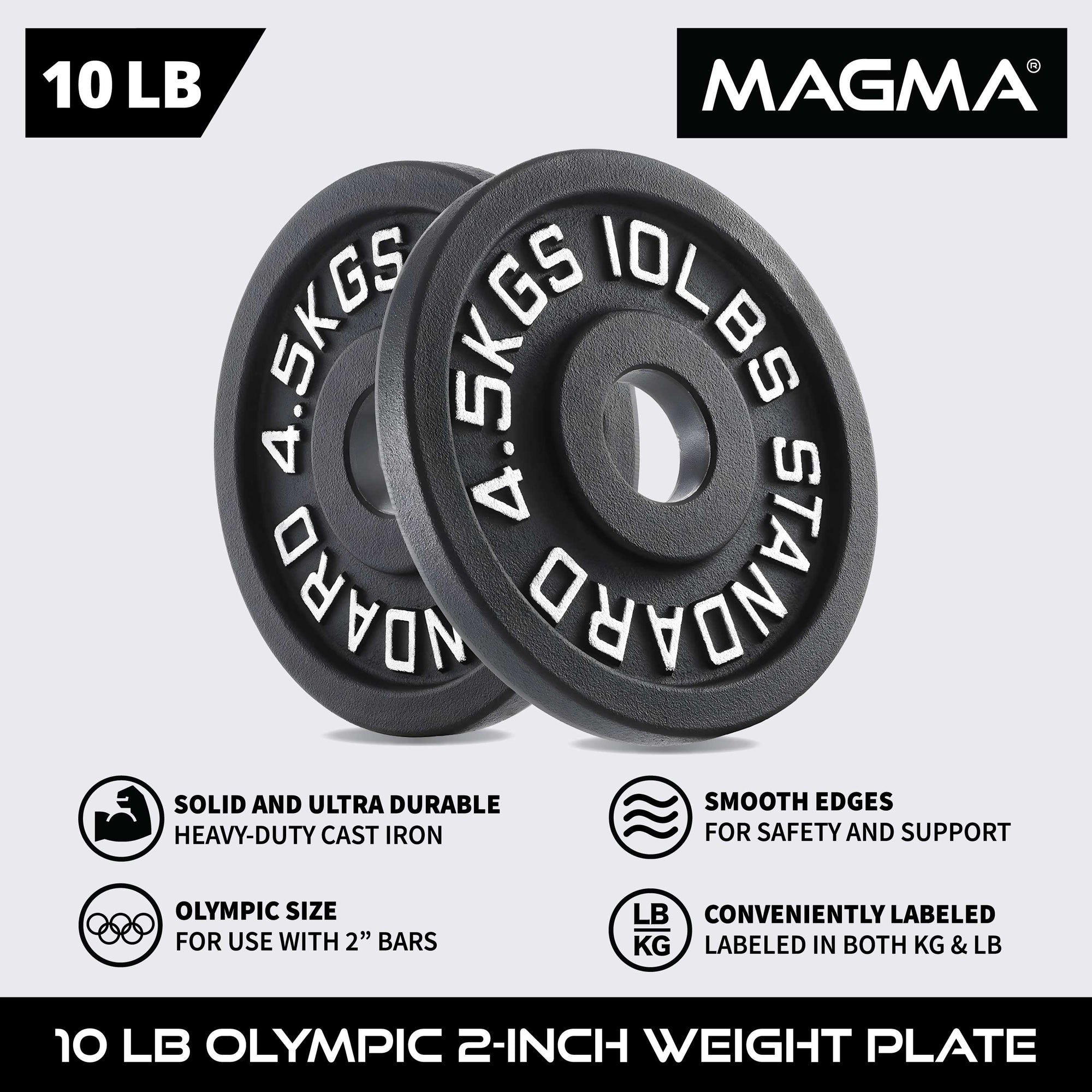 MAGMA Olympic Cast Iron Weight Plates | MAGMA Fitness